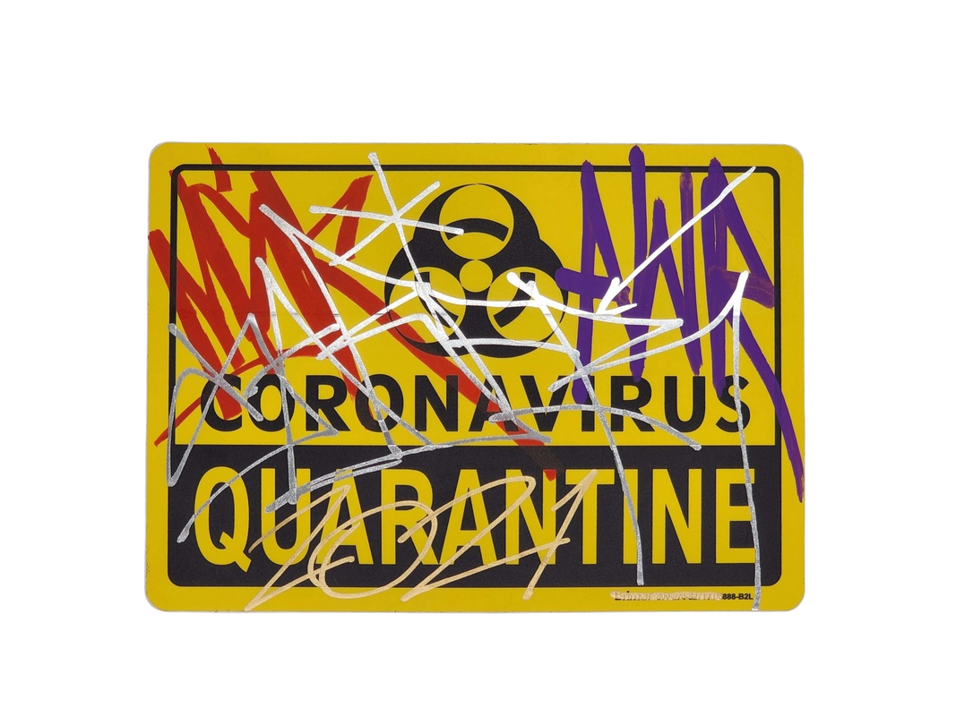 Coronavirus Quarantine Slap-Up Label Sticker Original Tag Art by Saber ...