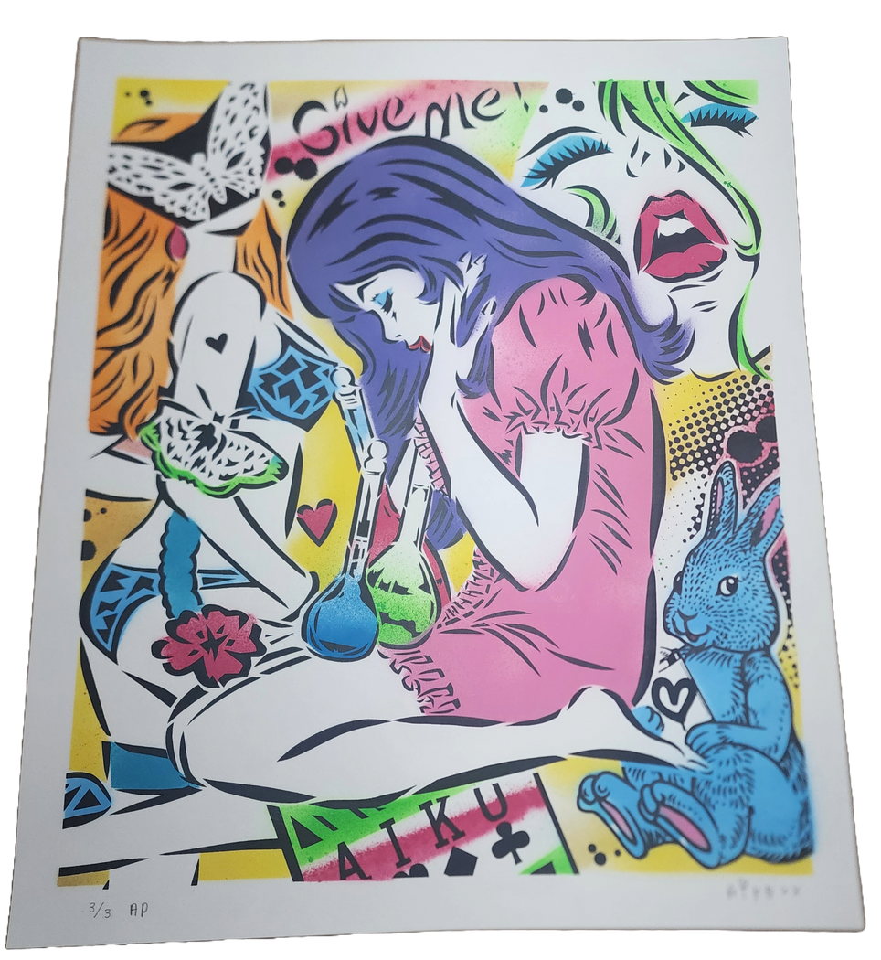 Emotions Purple AP HPM Stencil Silkscreen Print by Lady Aiko – Sprayed ...