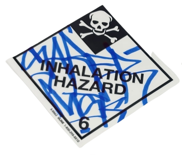 Inhalation Hazard Skull Slap-Up Label Sticker Original Tag Art by Sabe ...