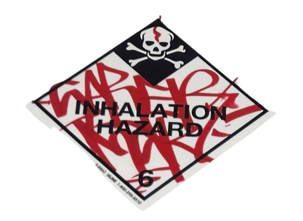 Inhalation Hazard Skull Slap-Up Label Sticker Original Tag Art by Sabe ...