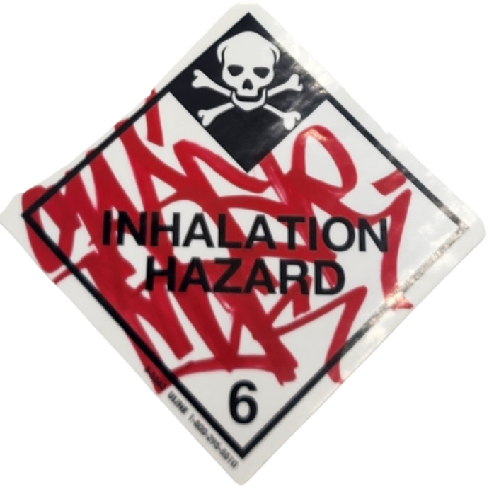 Inhalation Hazard Skull Slap-Up Label Sticker Original Tag Art by Sabe ...