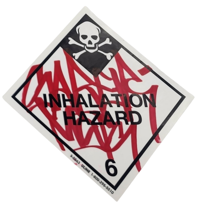 Inhalation Hazard Skull Slap-Up Label Sticker Original Tag Art by Sabe ...