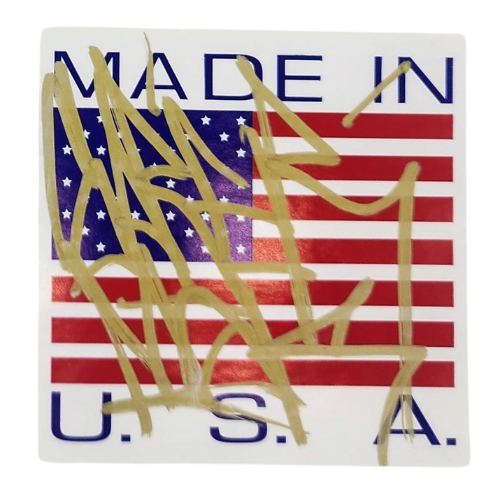 Made in USA Flag Slap-Up Label Sticker Original Tag Art by Saber ...