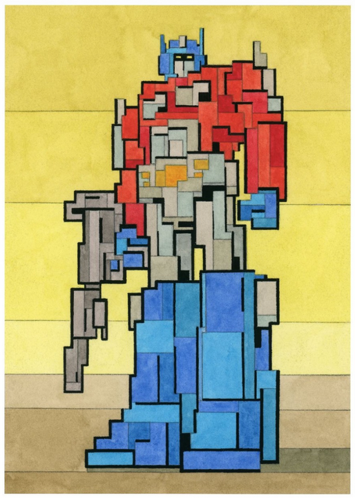 Optimus Prime Transformer Archival Print by Adam Lister – Sprayed Paint ...