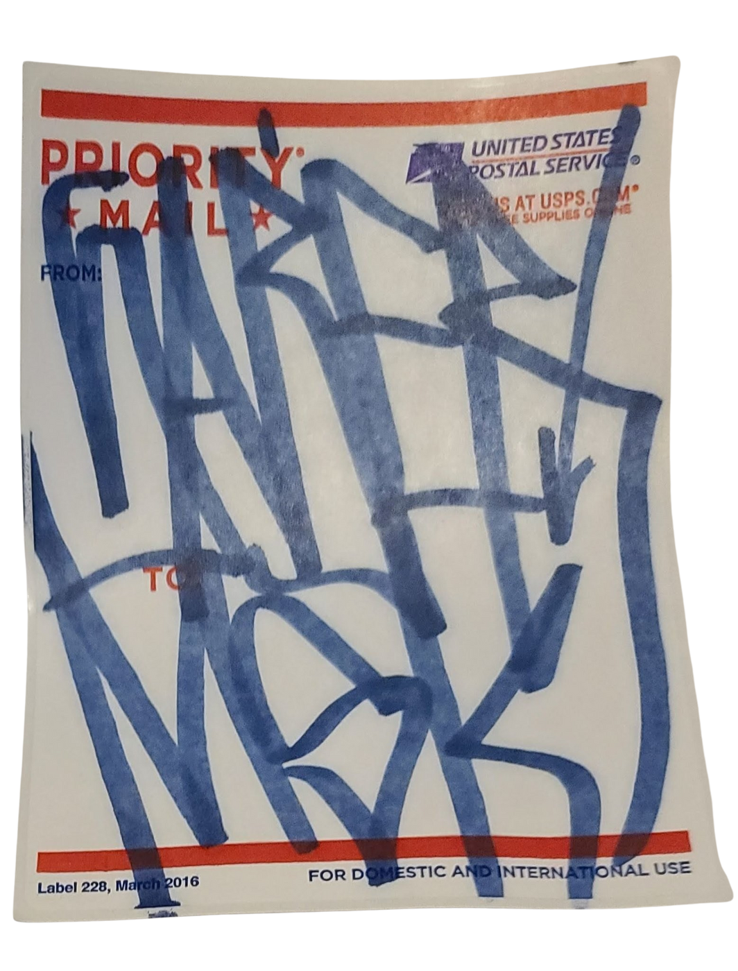 Priority Mail 228-2016 Slap-Up Label Sticker Original Tag Art by Saber ...