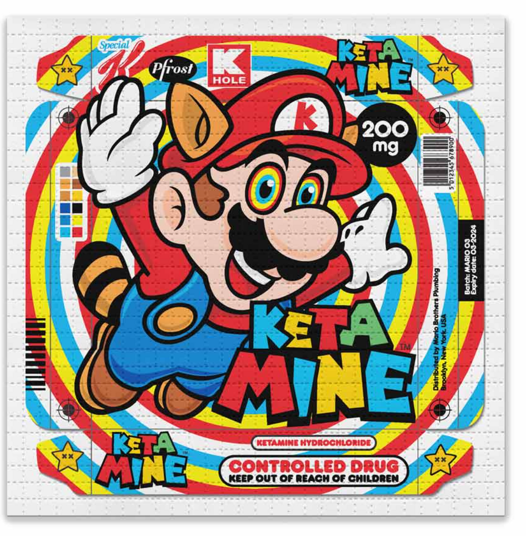 Super K Mario Blotter Paper Archival Print by Ben Frost – Sprayed Paint ...