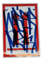 This Way Up Red White Slap-Up Label Sticker Original Tag Art by Saber ...