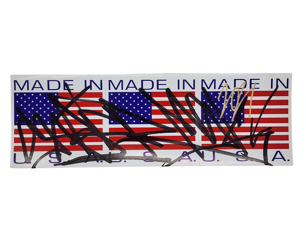 Triple Made in USA Flag Slap-Up Label Sticker Original Tag Art by Sabe ...