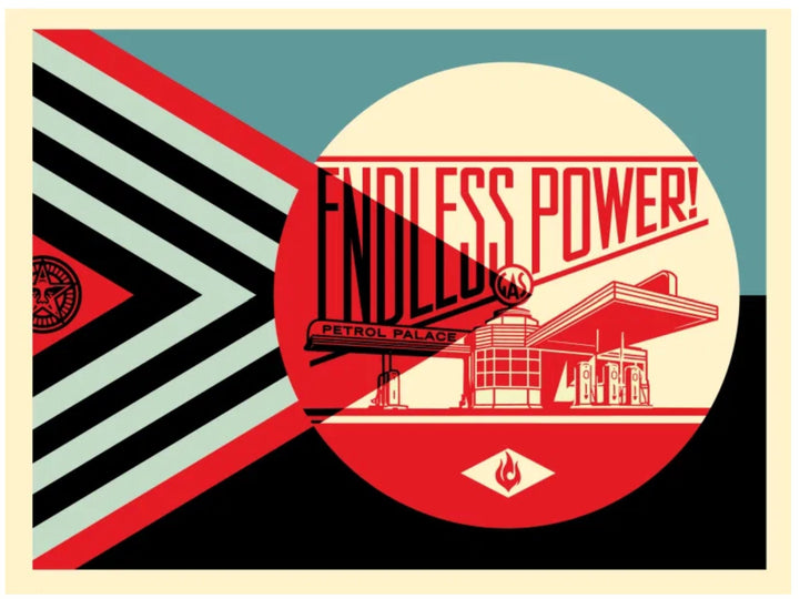 Endless Power Petrol Palace- Blue Silkscreen Print by Shepard Fairey ...