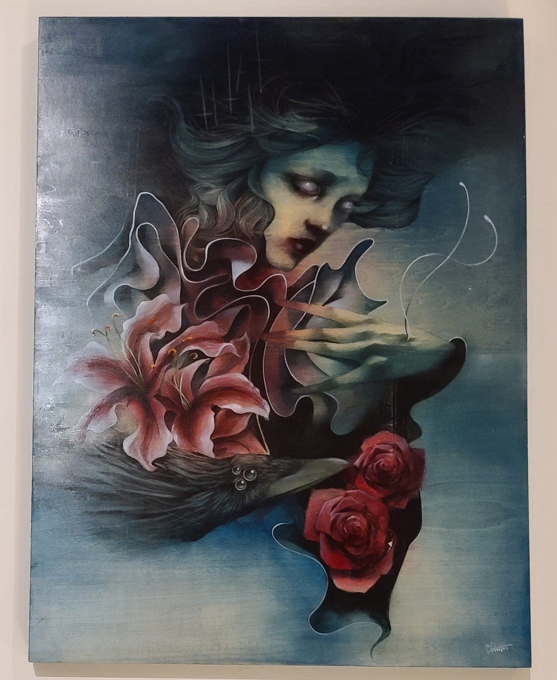 Hollow Breath Original Acrylic Charcoal Painting by Craww – Sprayed ...
