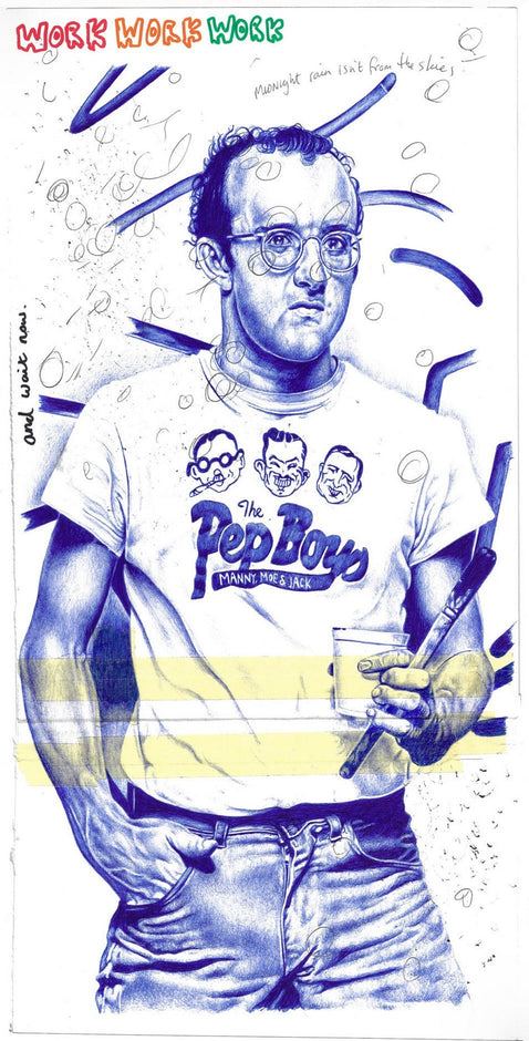 Pep Boys Original Pen Drawing by Mark Powell – Sprayed Paint Art Collection